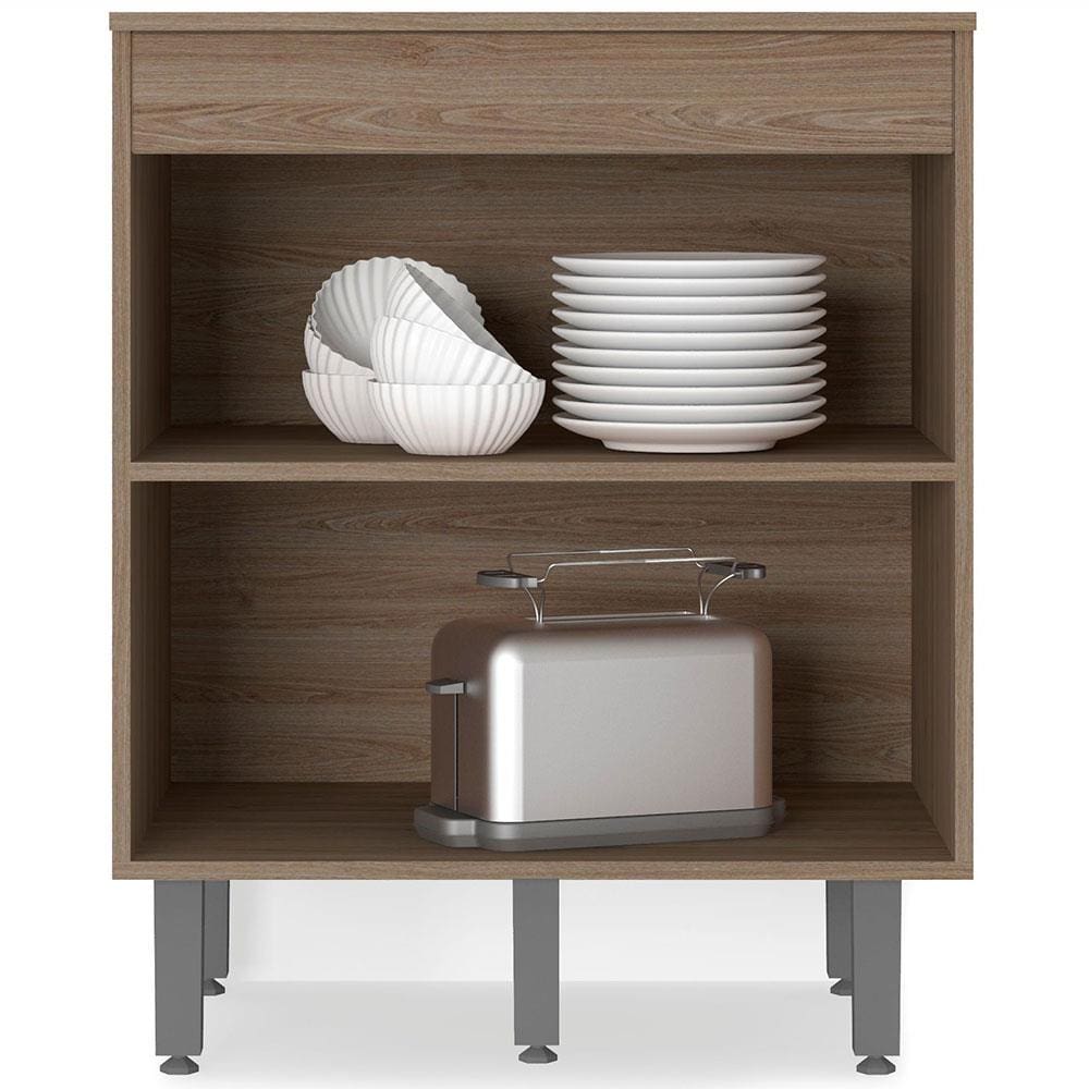 Balcão Poliman Barcelona com 2 Portas e 1 Prateleira Carvalho/Grafite ...