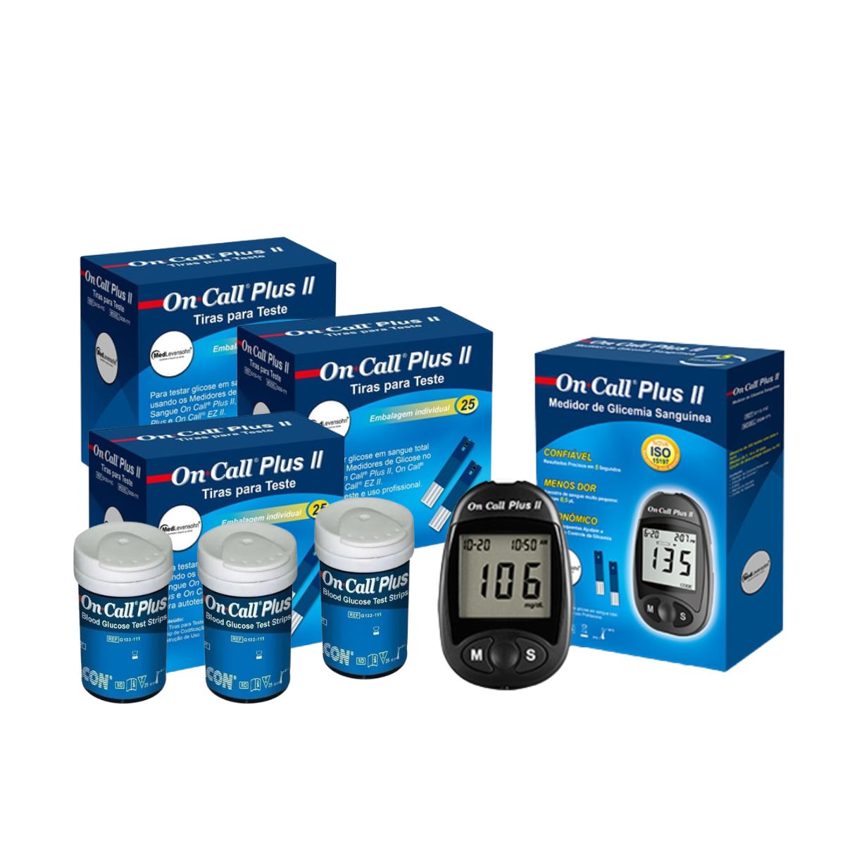 Monitor de Glicose + 150 Tiras de Glicose On Call Plus II - Band FM
