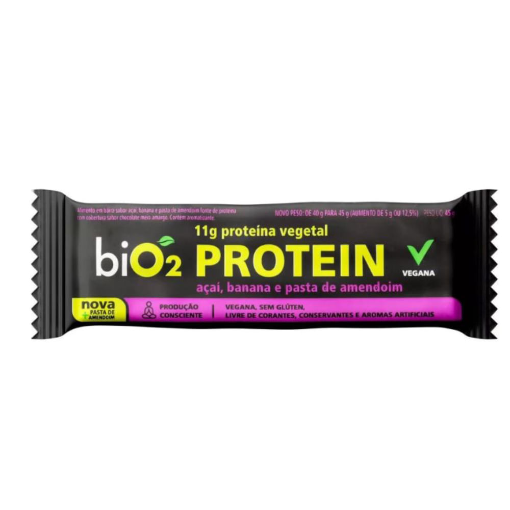 Barra de Proteína Açaí e Banana 40g - biO2 - Band FM