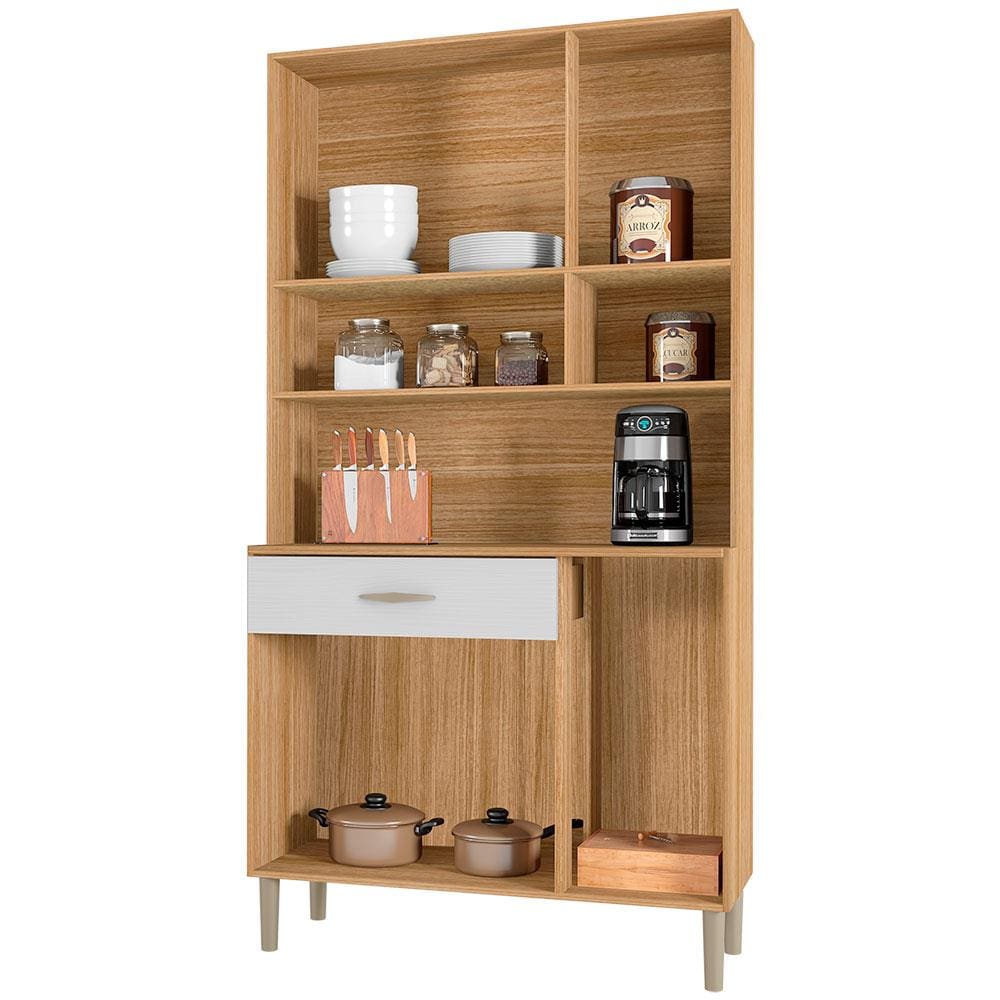 Cozinha Compacta Kits Paraná Golden com 6 Portas, 1 Gaveta e 1 ...